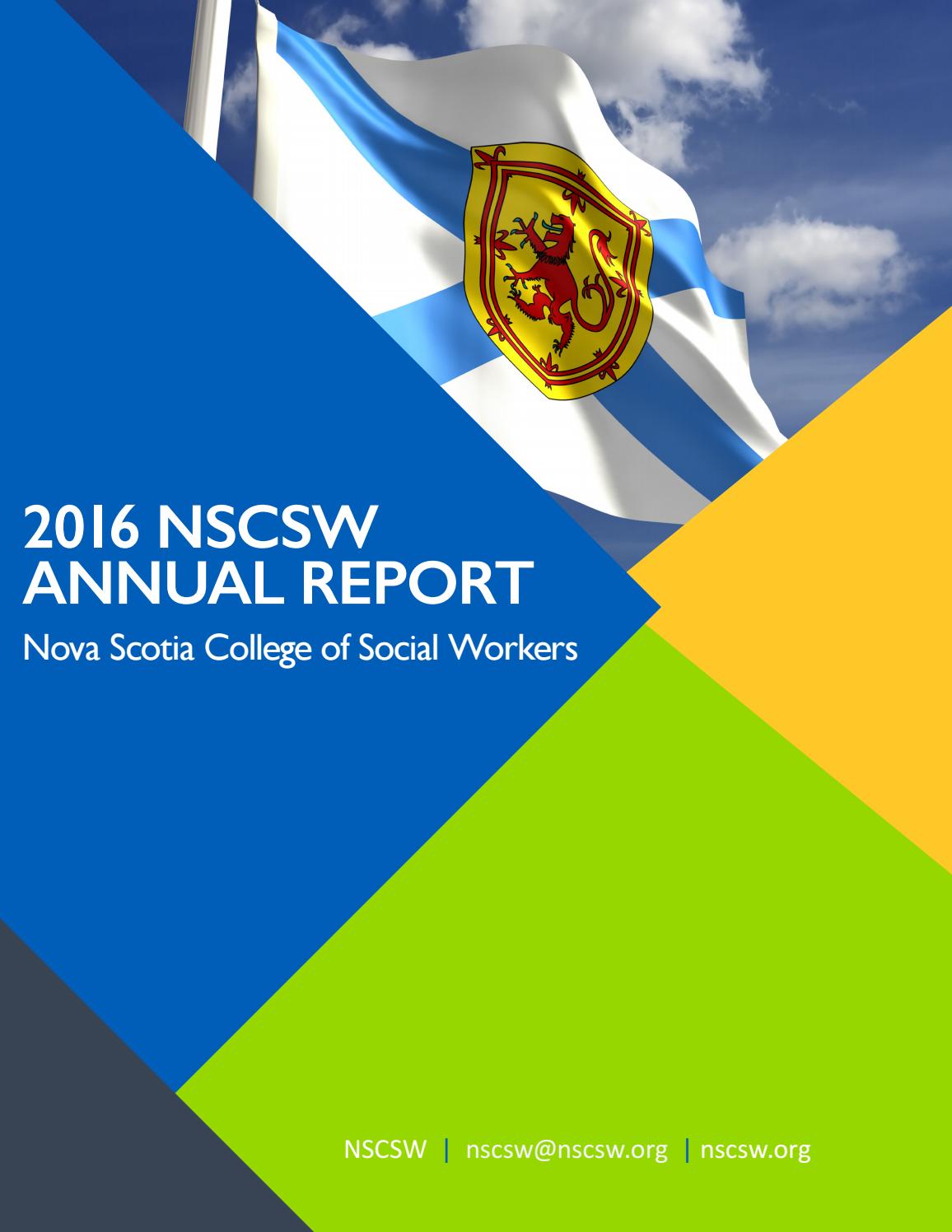 2016 NSCSW Annual Report by Nova Scotia College of Social Workers - Issuu