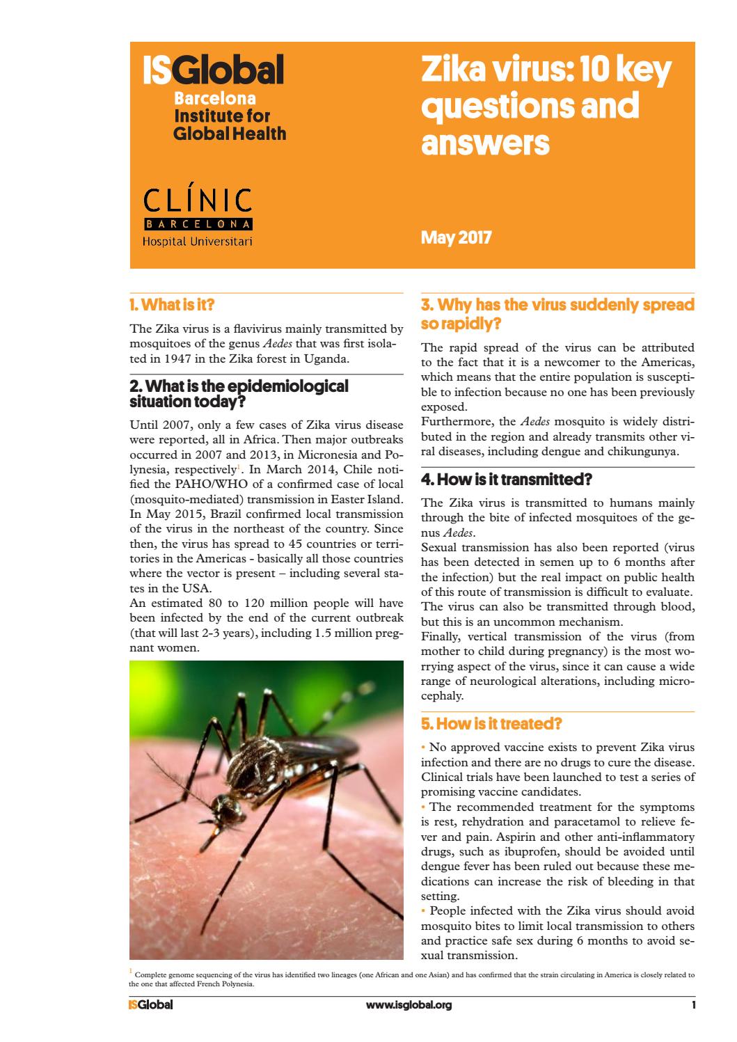 Zika virus: 10 key questions and answers by ISGlobal - Issuu