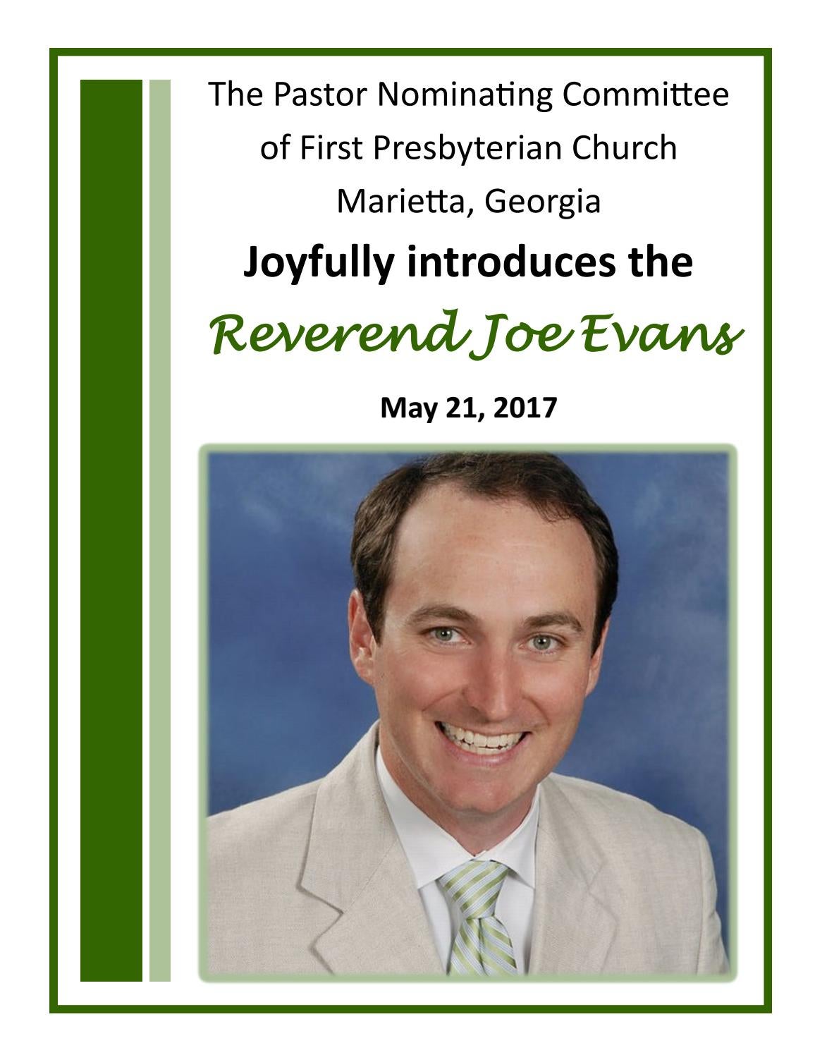 First Presbyterian Church PNC presents Reverend Joe Evans by ...