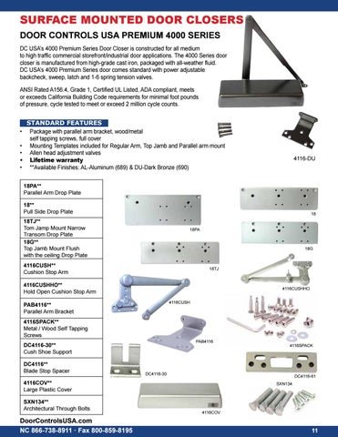 2017 Door Controls USA, Inc. Hardware Catalog by Door Controls USA - Issuu