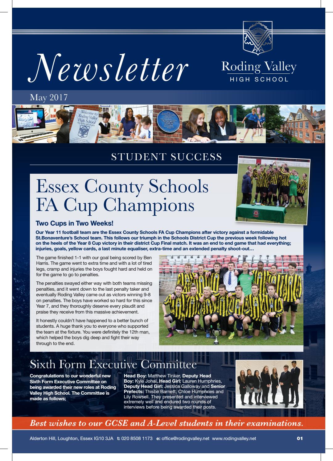Roding Valley High School Newsletter May 2017 by Roding Valley High ...