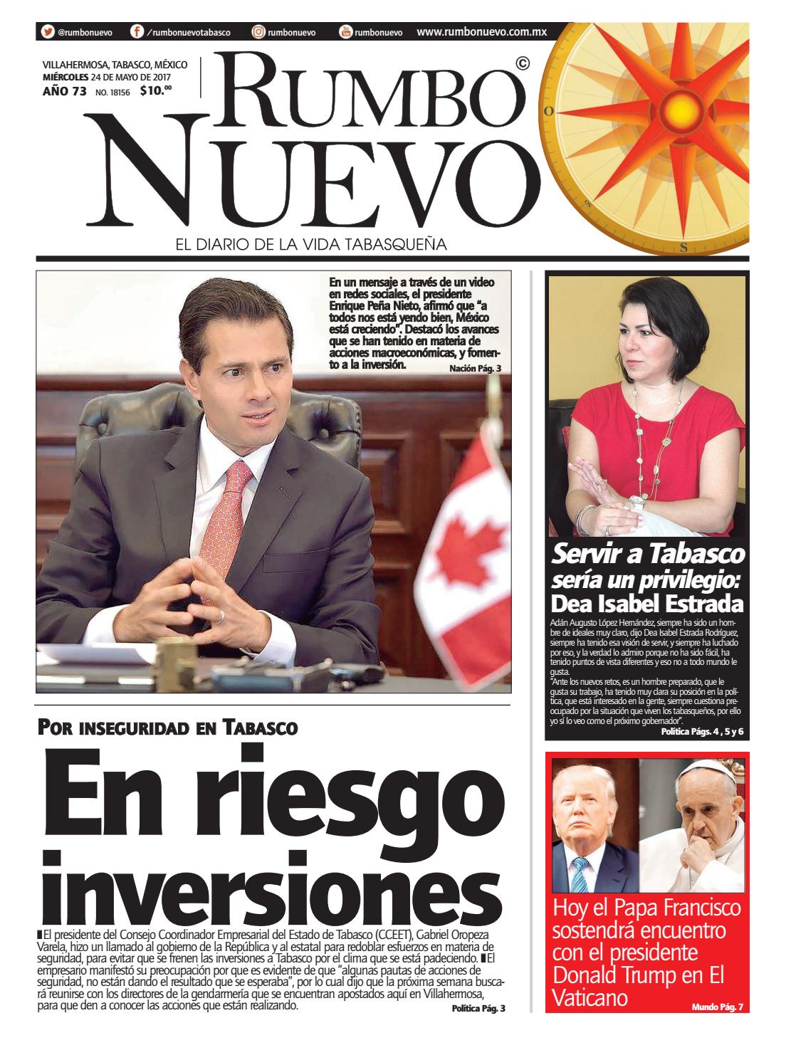 Rumbo Nuevo. Miércoles 24 de mayo de 2017 by Grupo Rumbo Nuevo - Issuu