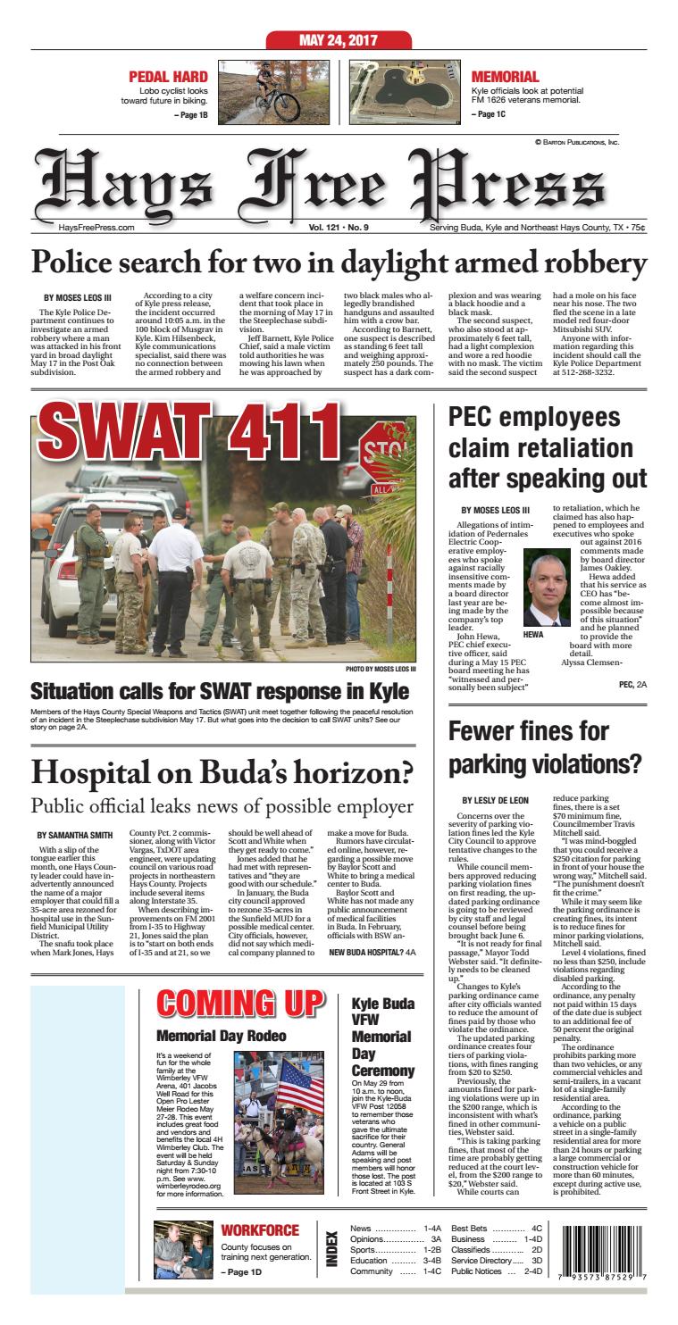 May 24, 2017 Hays Free Press by Hays Free Press/News-Dispatch - Issuu