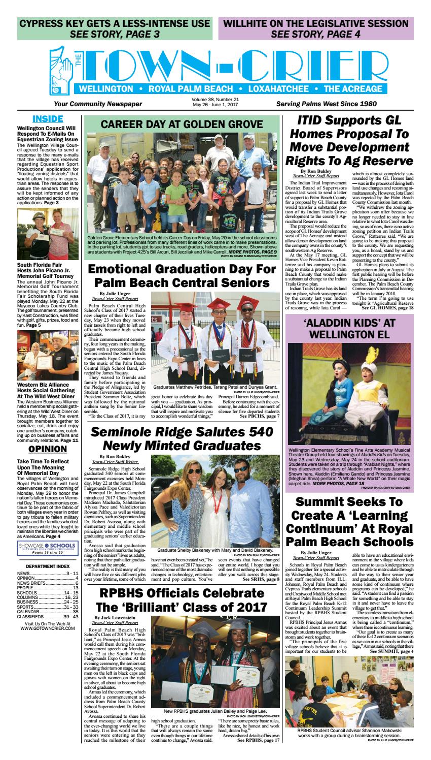 Town-Crier Newspaper May 26, 2017 by Wellington The Magazine LLC - Issuu