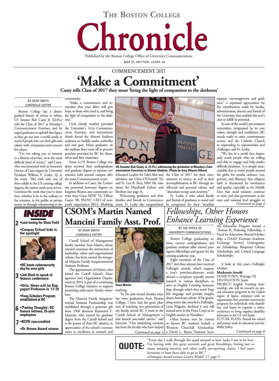 Boston College Chronicle by Boston College - Issuu
