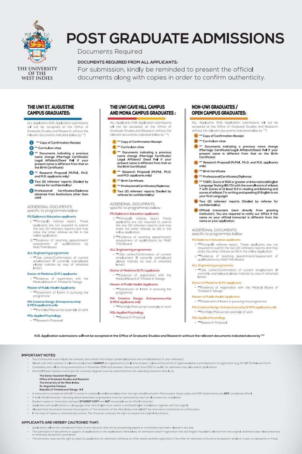 Postgraduate Requirements 2017/2018 by UWI St Augustine - Issuu