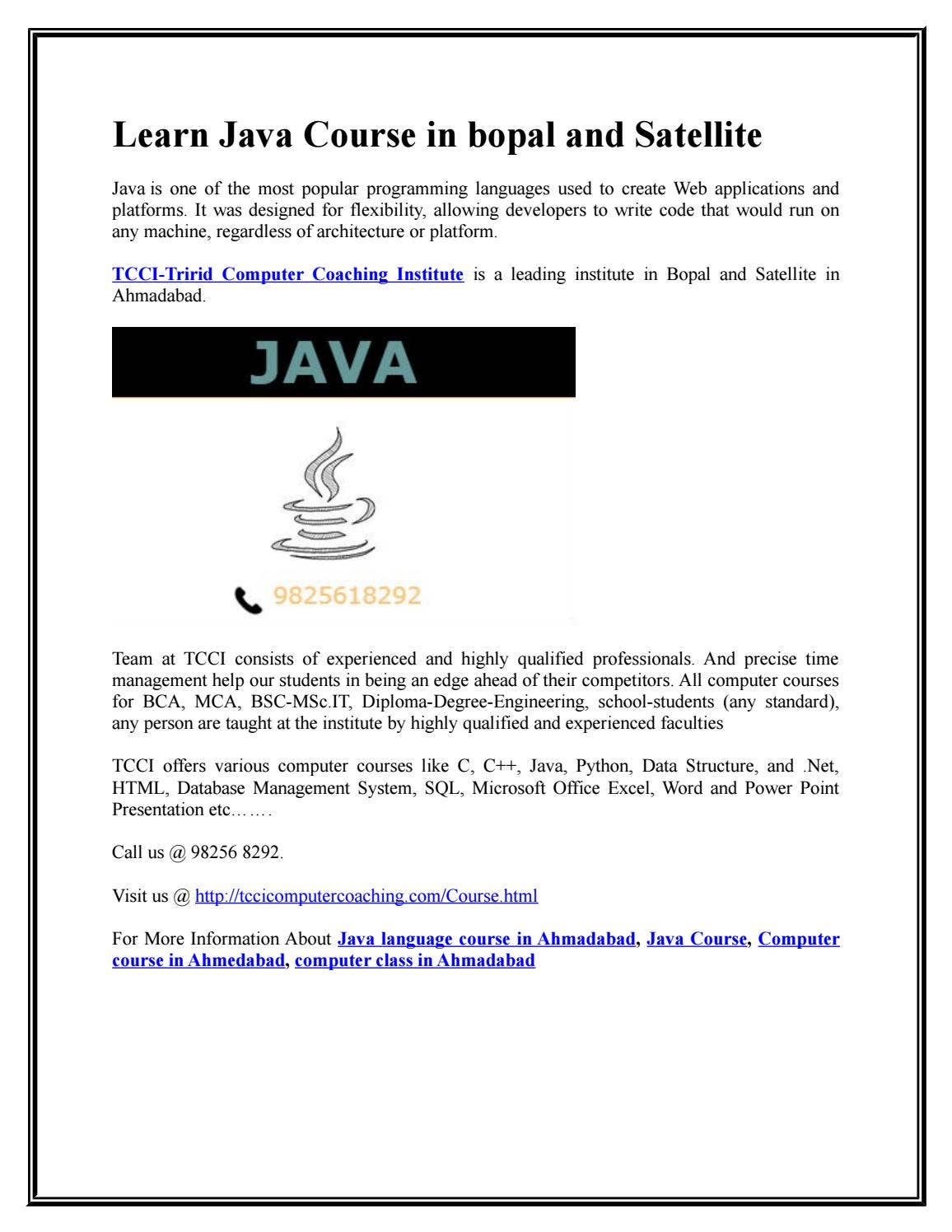 Learn java course in bopal and satellite by Rosario Riley - Issuu