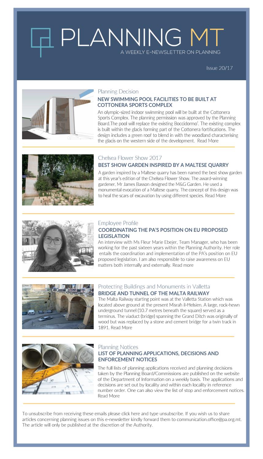 Planning MT Newsletter 20/17 by Planning Authority - Issuu