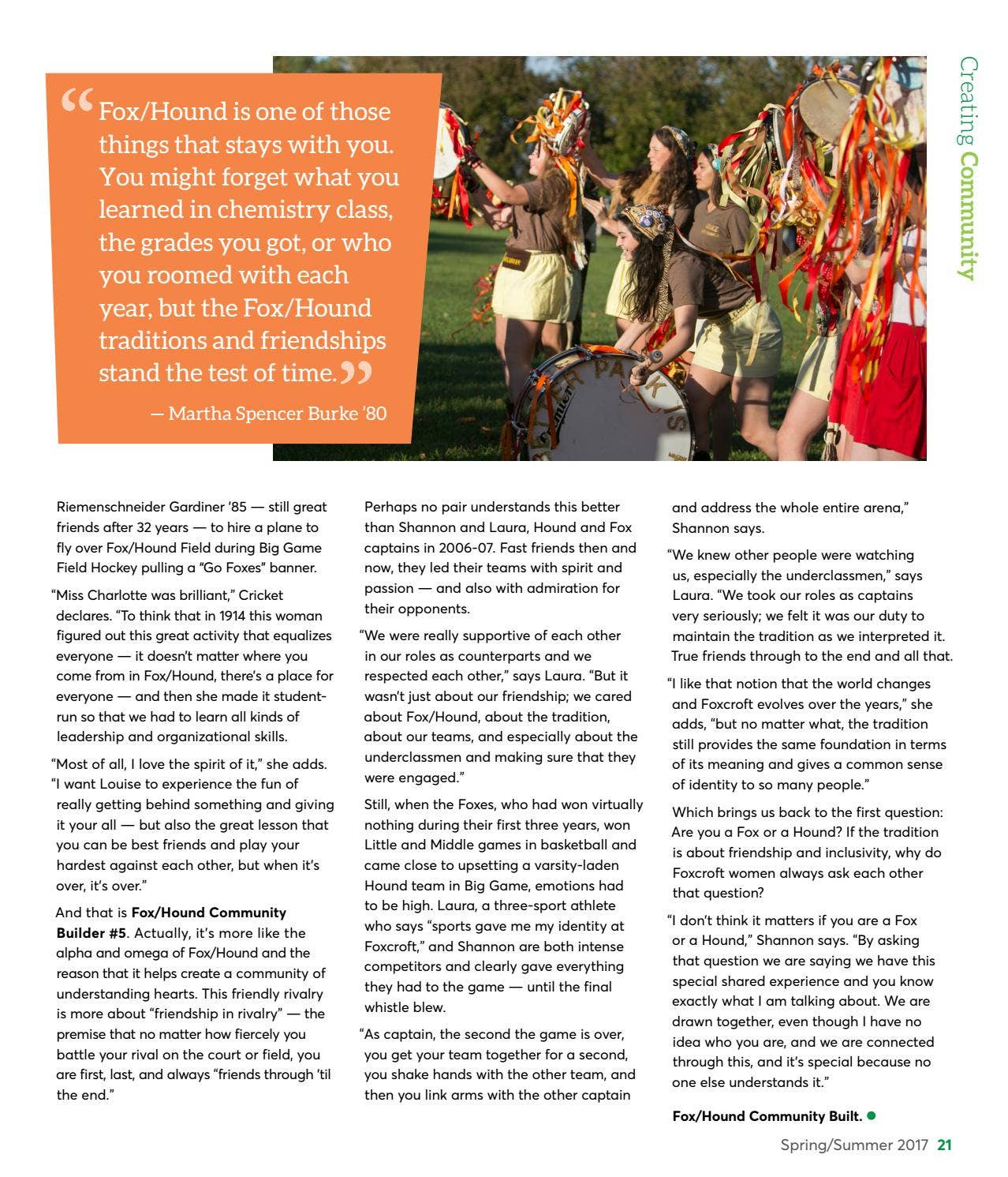 Foxcroft Magazine (Spring/Summer 2017) by Foxcroft School - Issuu