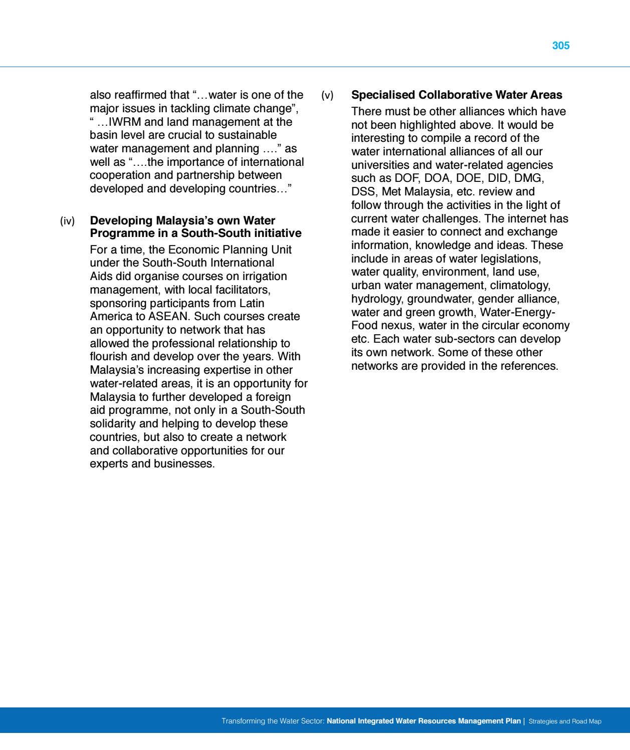National Integrated Water Resources Management Plan Strategies and Road ...