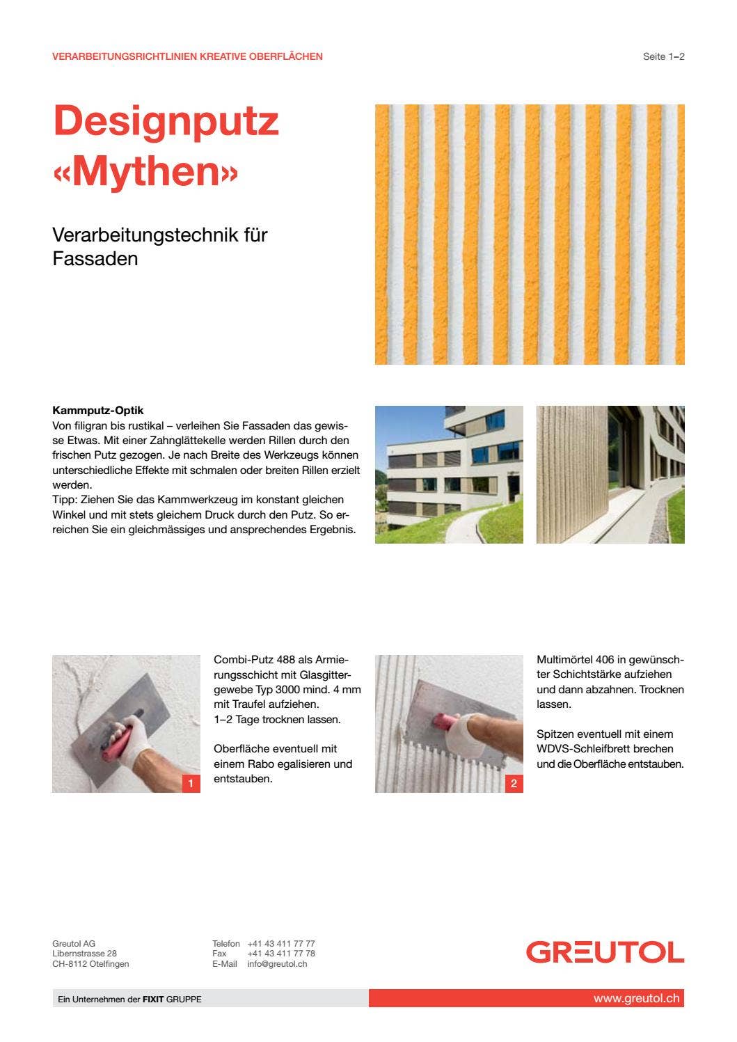 Greutol Kammputz Mythen Verarbeitungshinweis Deutsch by Greutol AG - Issuu