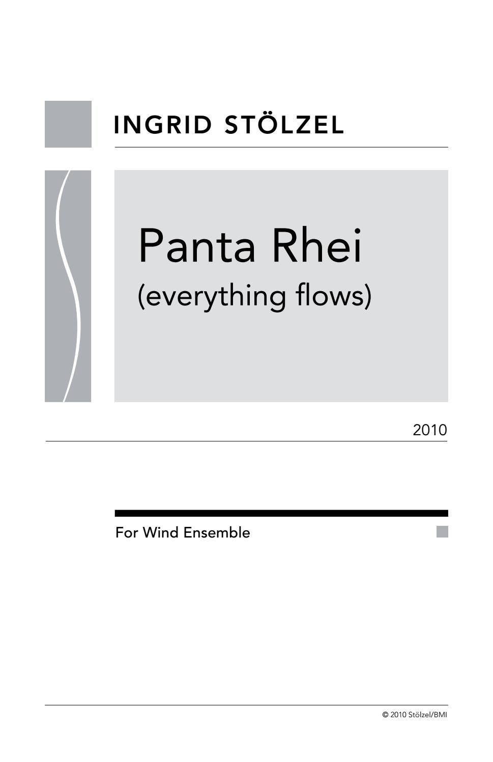 Panta Rhei (2010) for Wind Ensemble Perusal Score by Ingrid Stölzel ...