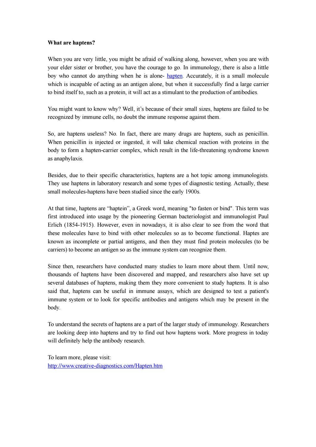 Hapten by Creative Diagnostics - Issuu