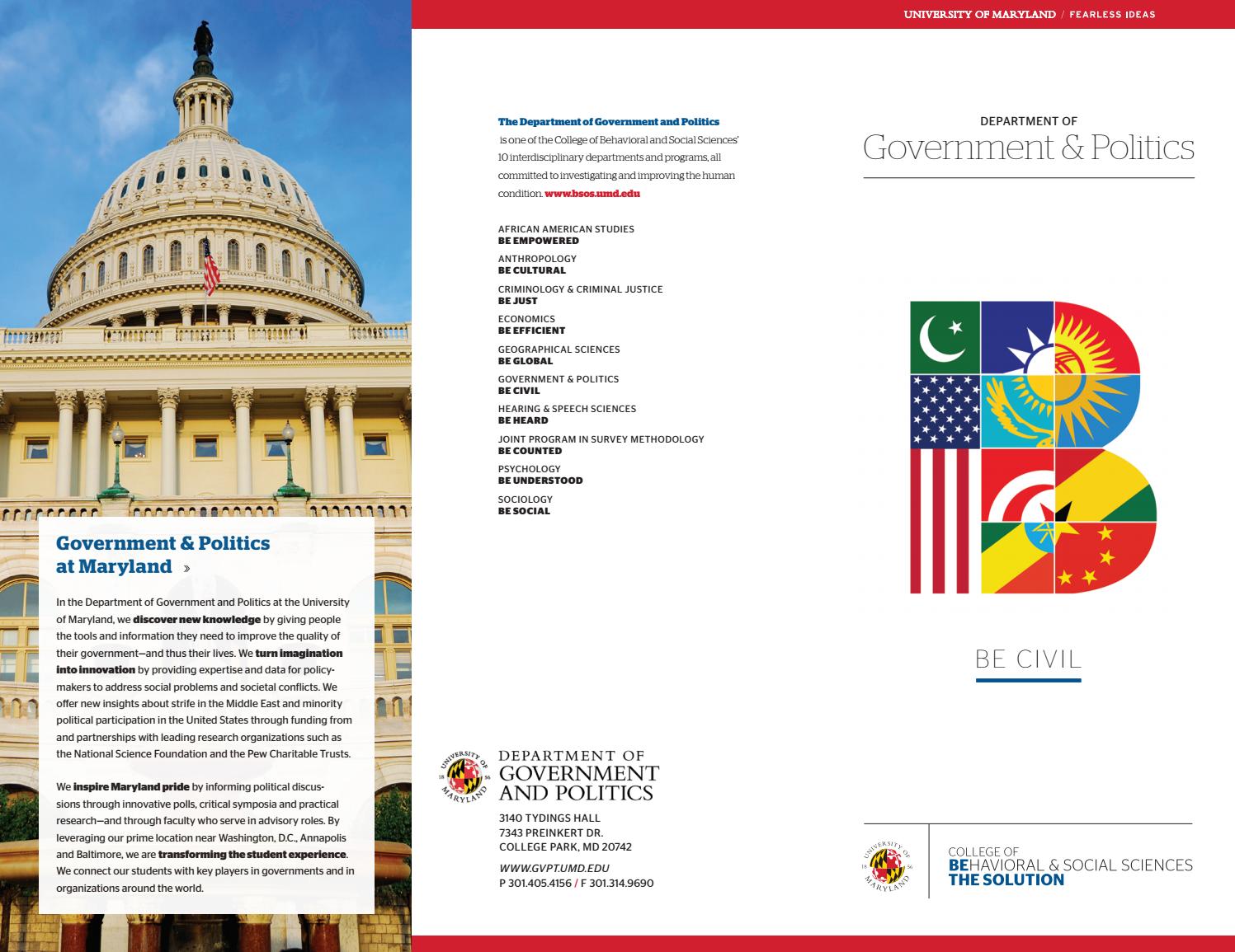 GVPT Brochure by UMD College of Behavioral & Social Sciences - Issuu