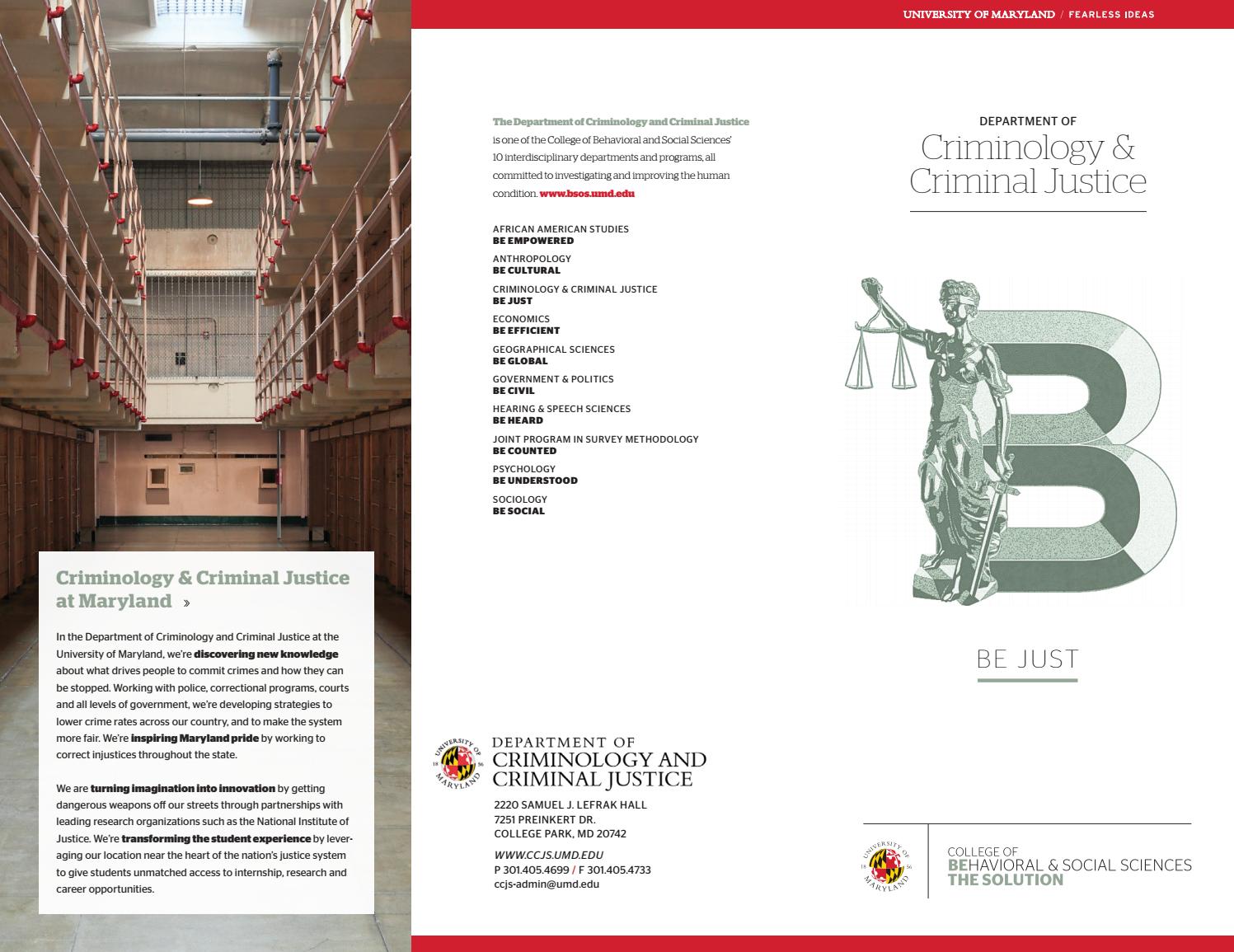 CCJS Brochure by UMD College of Behavioral & Social Sciences - Issuu