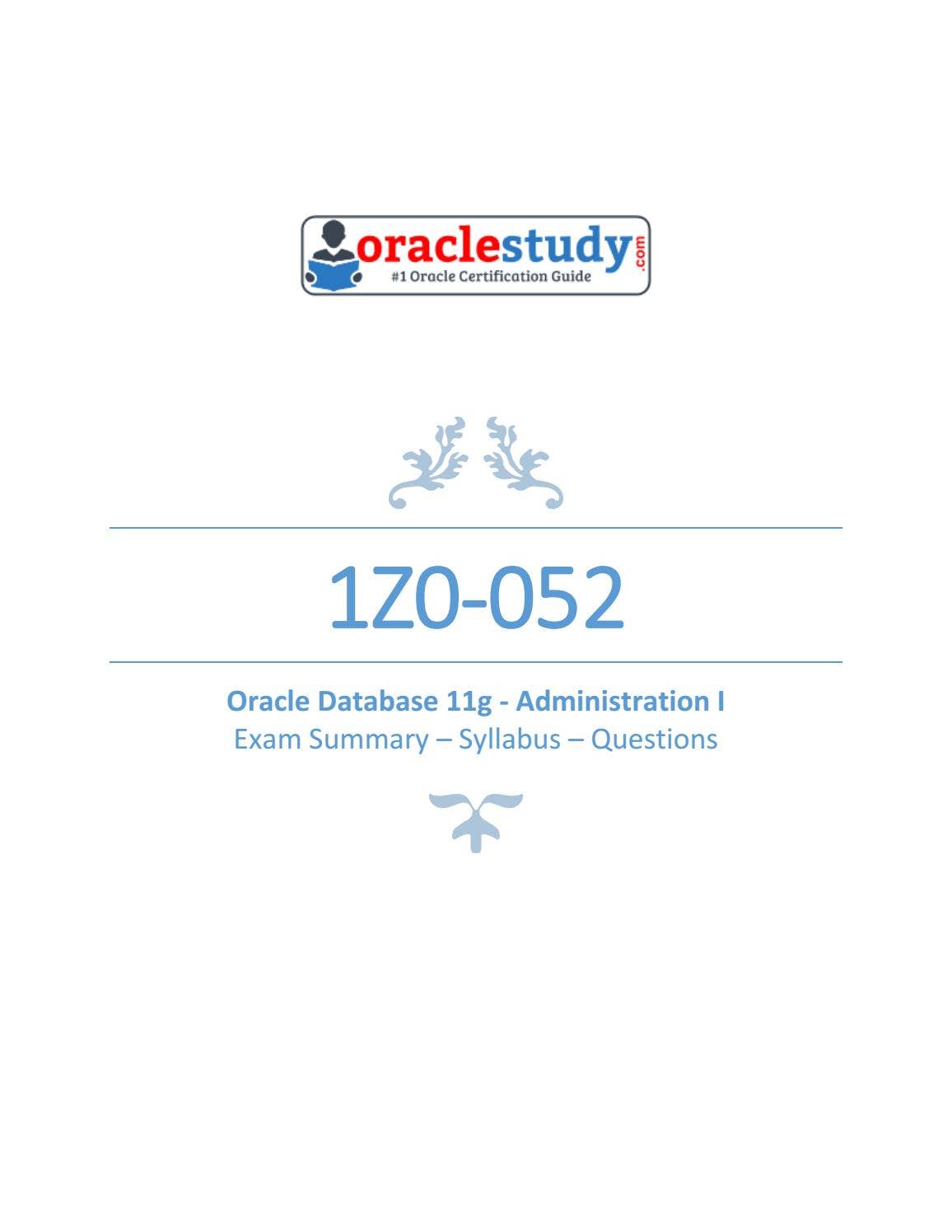 Boost Your Preparation On 1z0 052 Oracle Database 11g Administration I By Alice Cooper Issuu