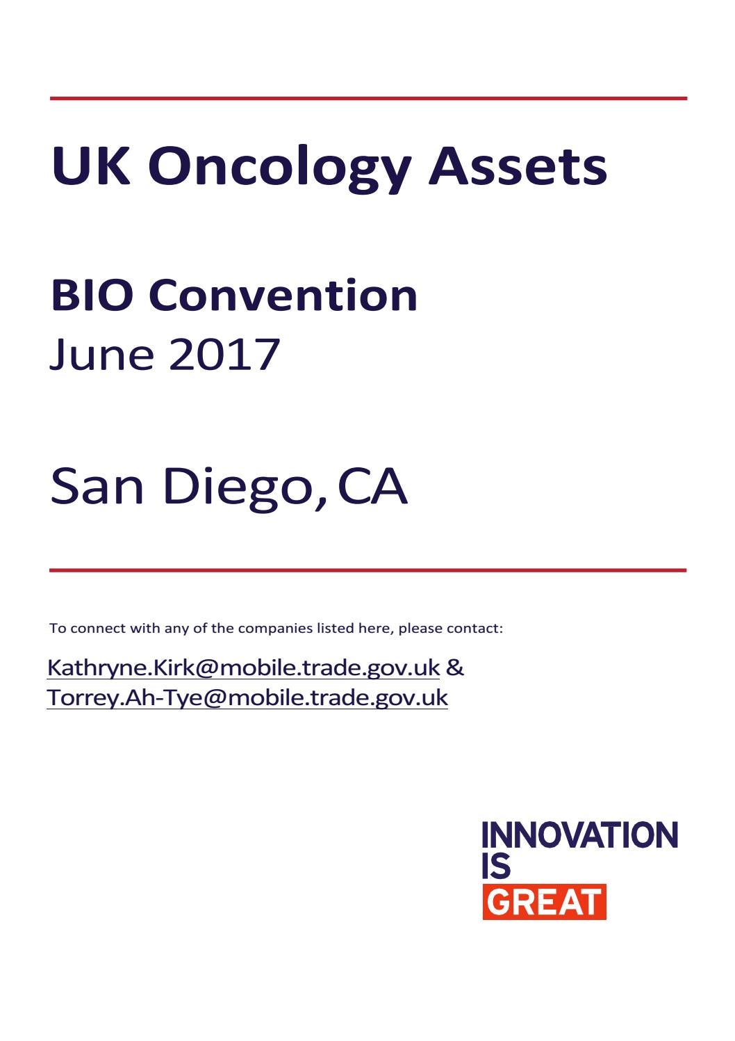 Oncology asset list for bio 1 june 2017 by British Embassy - Issuu