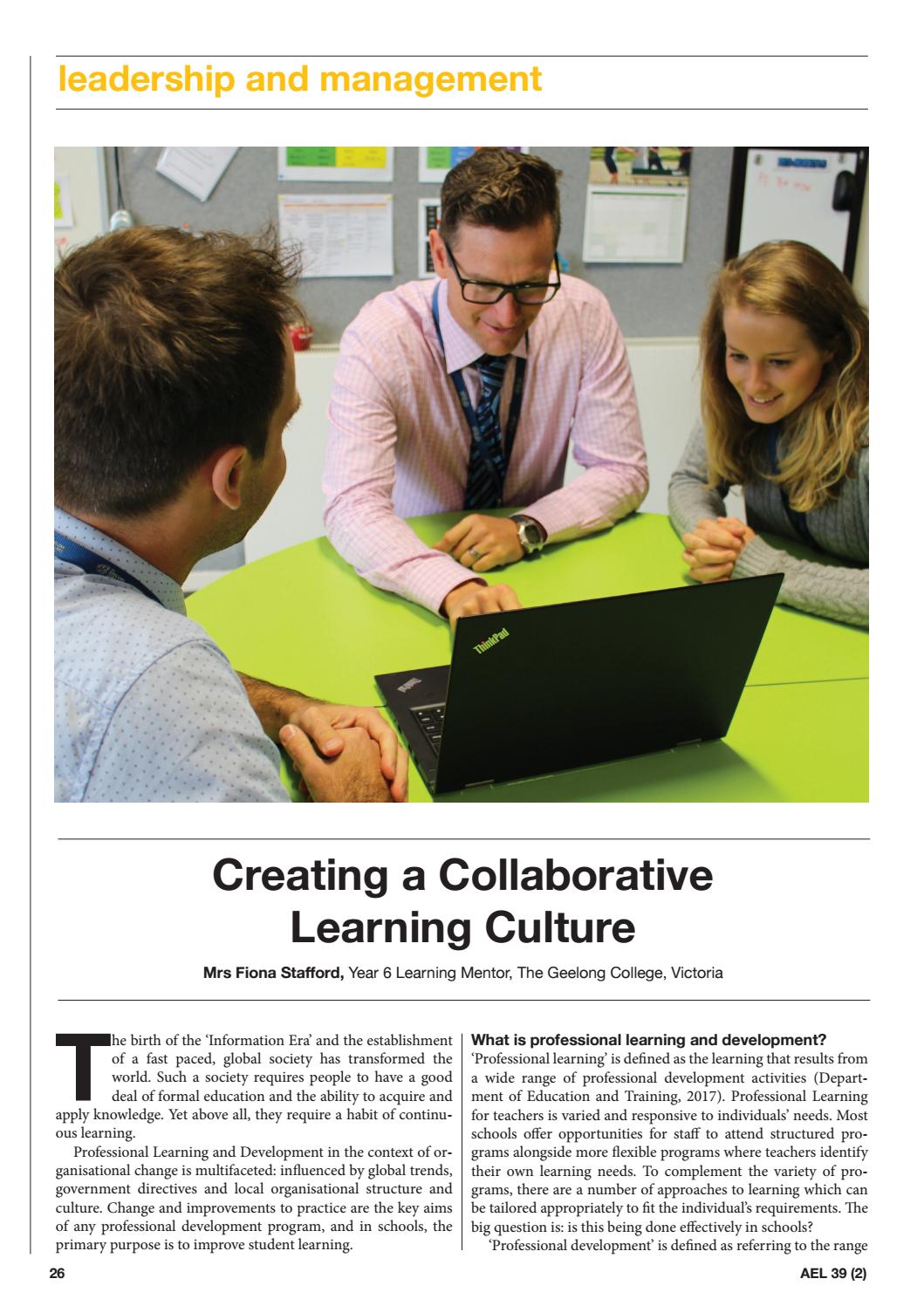 Creating a Collaborative Learning Culture by Geelong College - Issuu