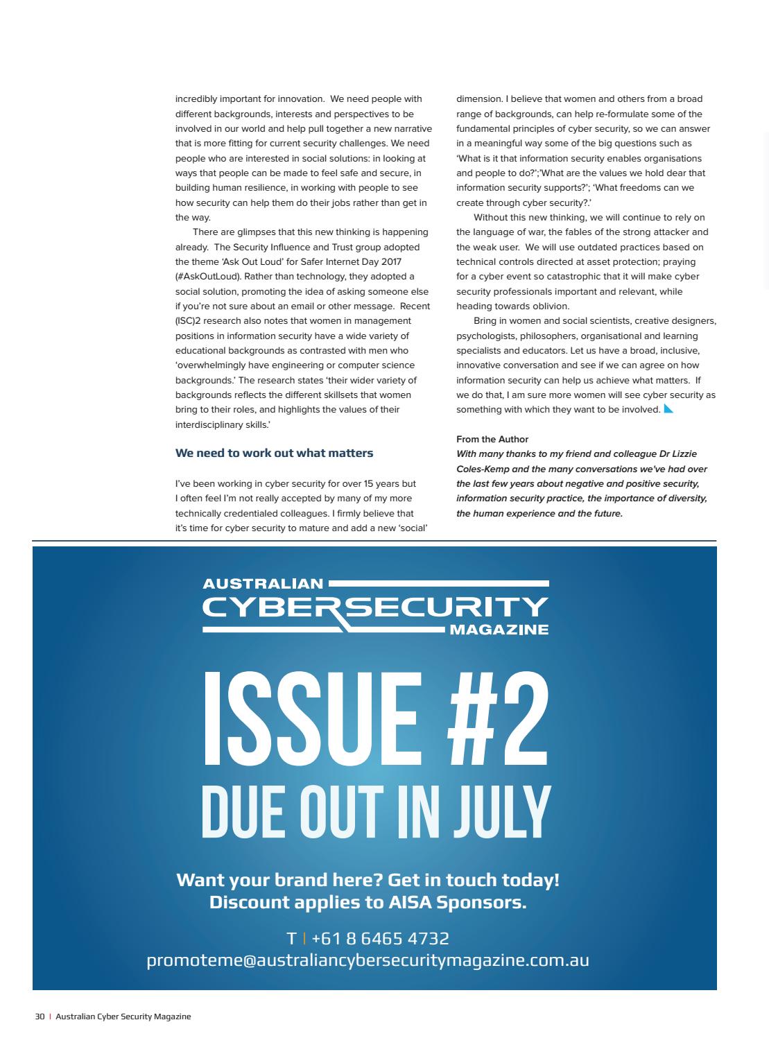 Australian Cyber Security Magazine, ISSUE 1, 2017 by MySecurity ...