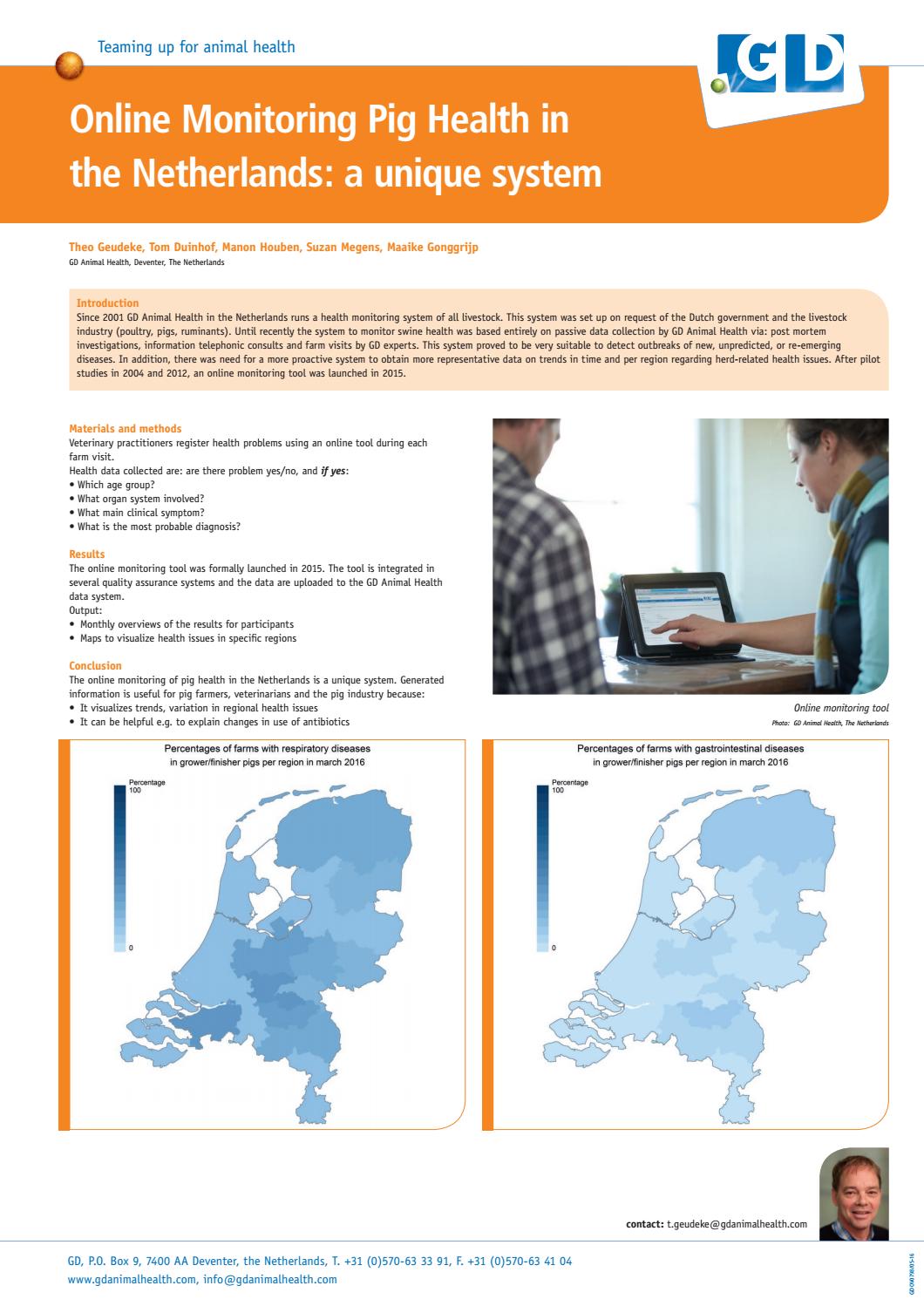 Scientific poster online monitoring pig health by Royal GD - Issuu