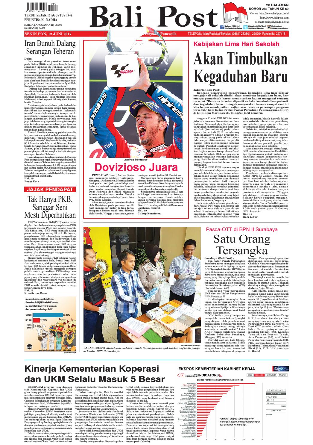 Edisi 12 Juni 2017 | Balipost.com by e-Paper KMB - Issuu