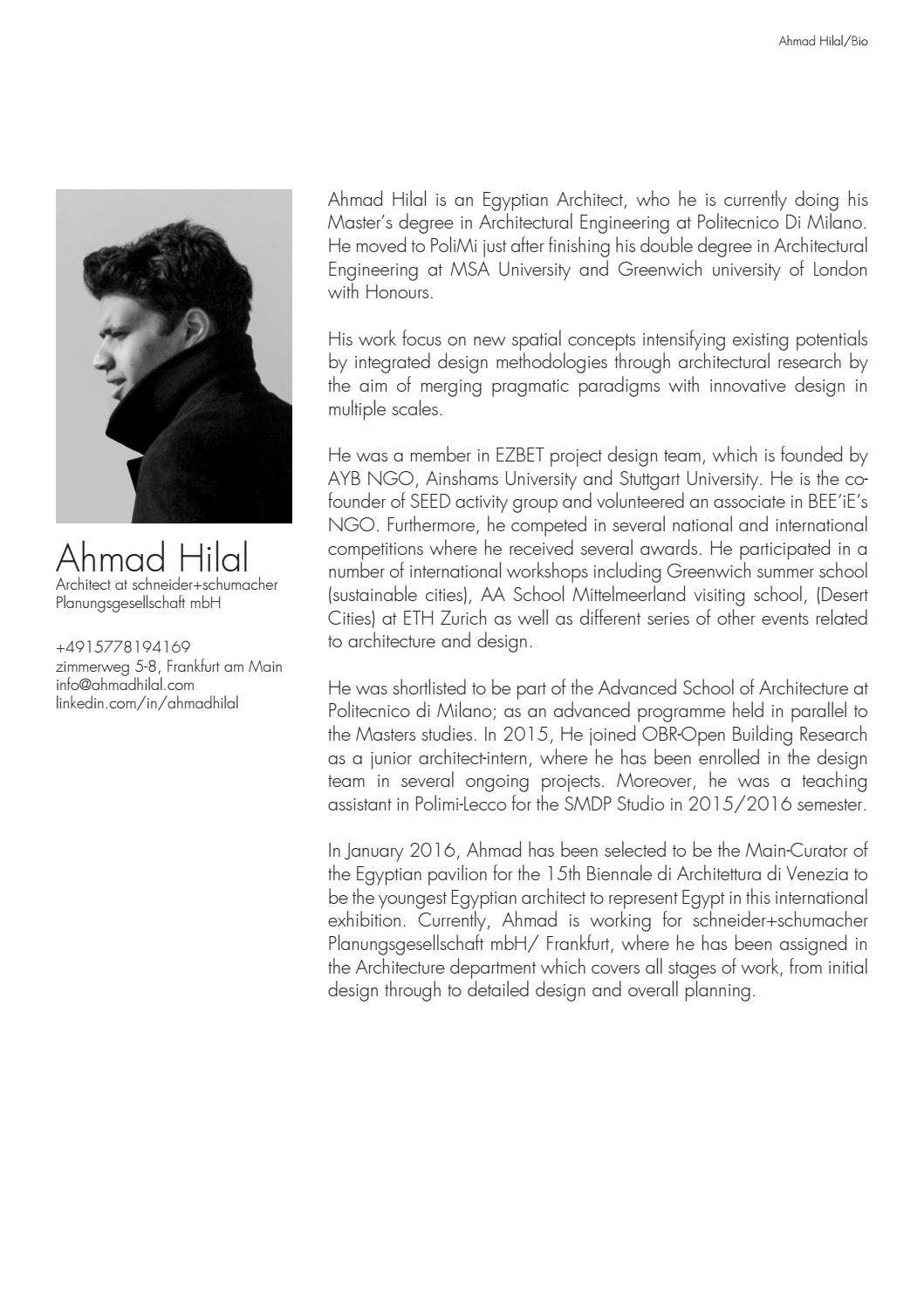 Ahmad Hilal CV by Ahmad Hilal - Issuu