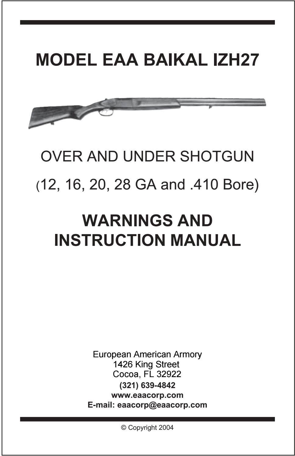 IZH27 / SPR310 / MP310 Shotgun by EAA Corp - Issuu