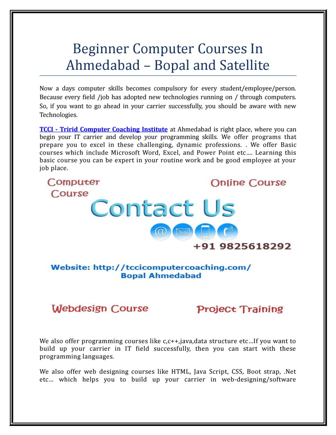 Beginner computer courses in ahmedabad – bopal and satellite by Rosario ...