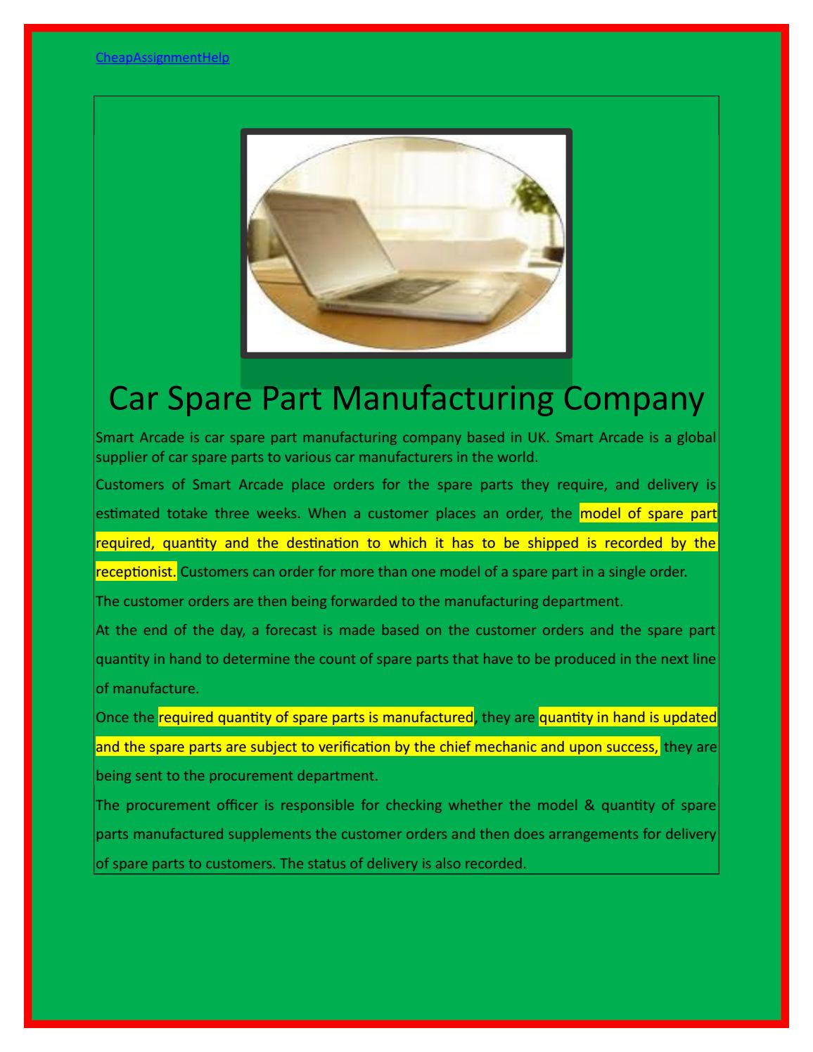 Car spare part manufacturing company by Cheap Assignment Help - Issuu