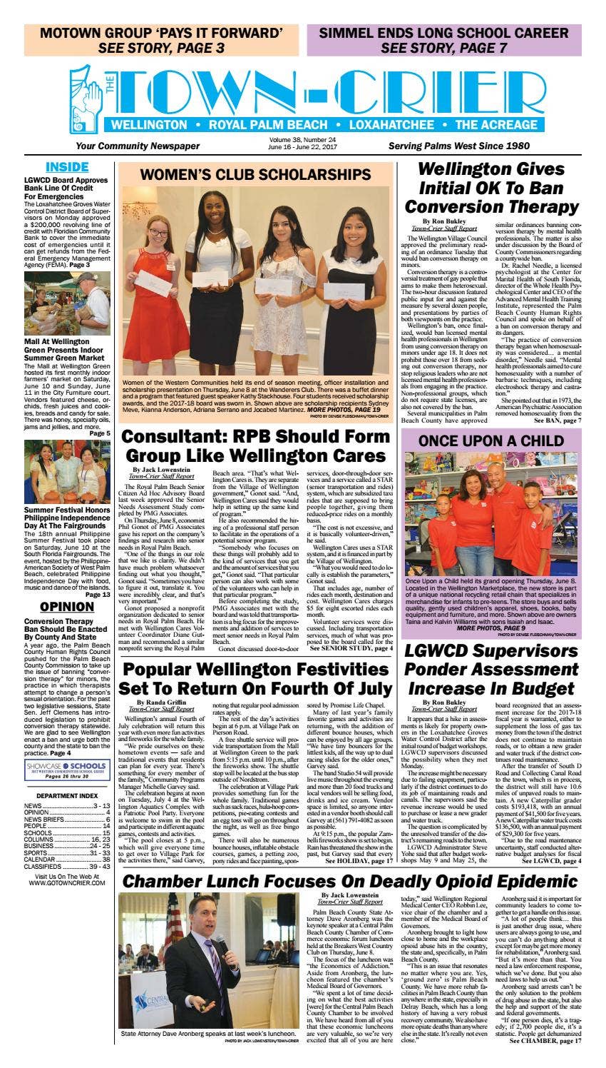 Town-Crier Newspaper June 16, 2017 by Wellington The Magazine LLC - Issuu