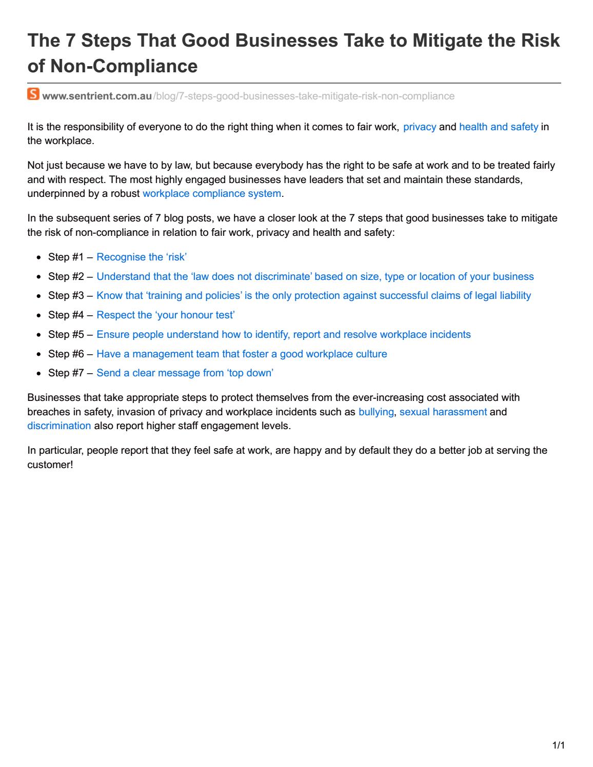 The 7 Steps That Good Businesses Take to Mitigate the Risk of Non ...