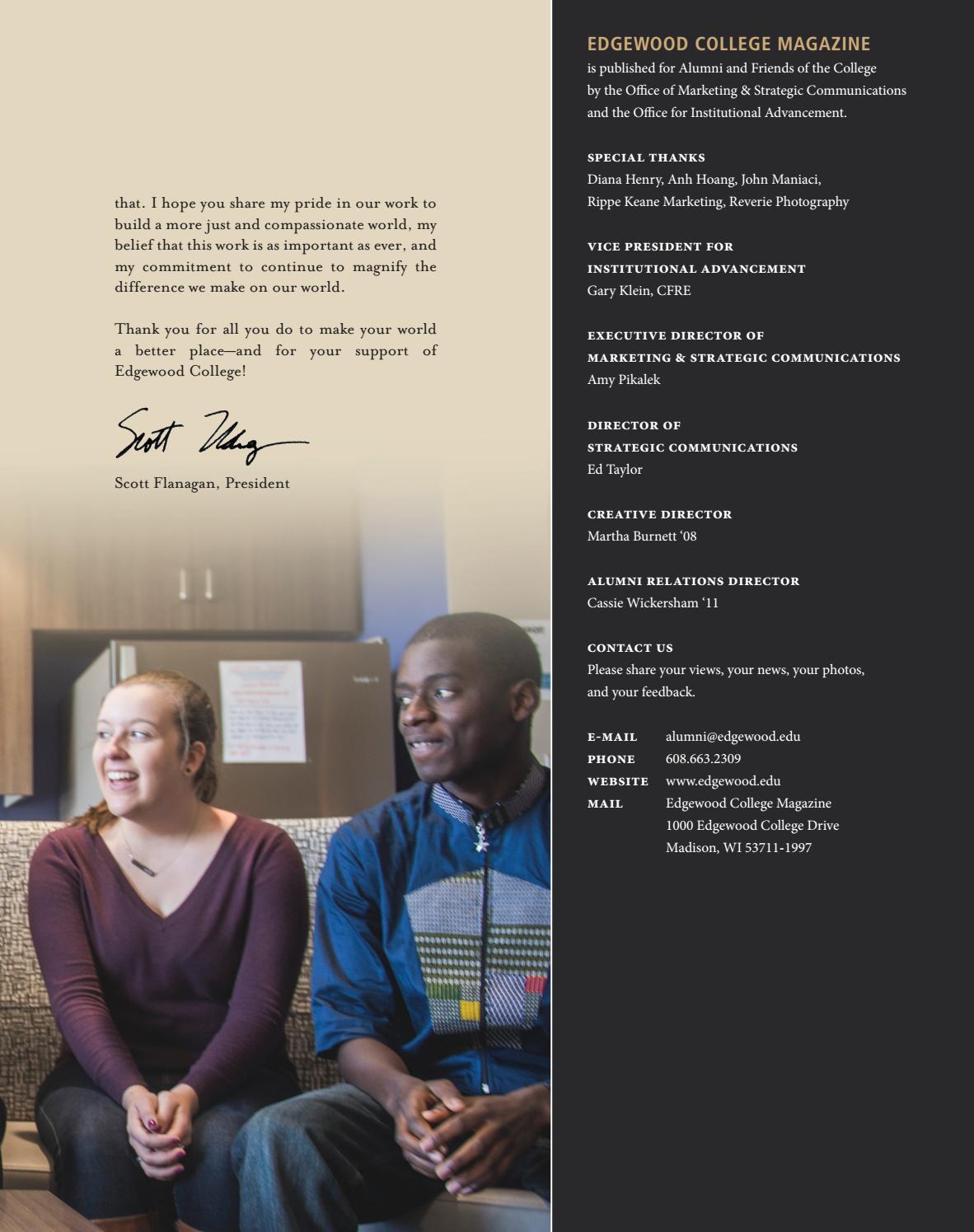 Edgewood College Magazine Spring 2017 By Edgewood College Issuu