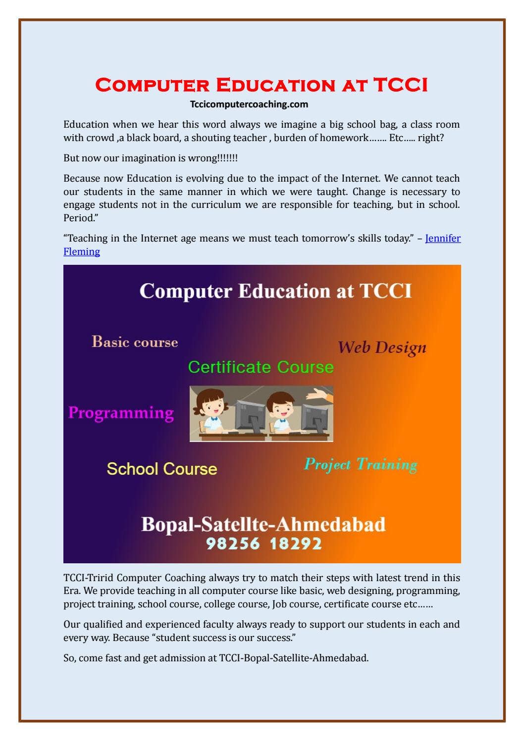 Computer education at tcci by Rosario Riley - Issuu