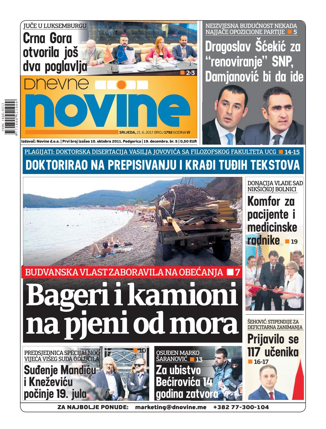 Dnevne novine 21. jun 2017. by Dnevne Novine - Issuu