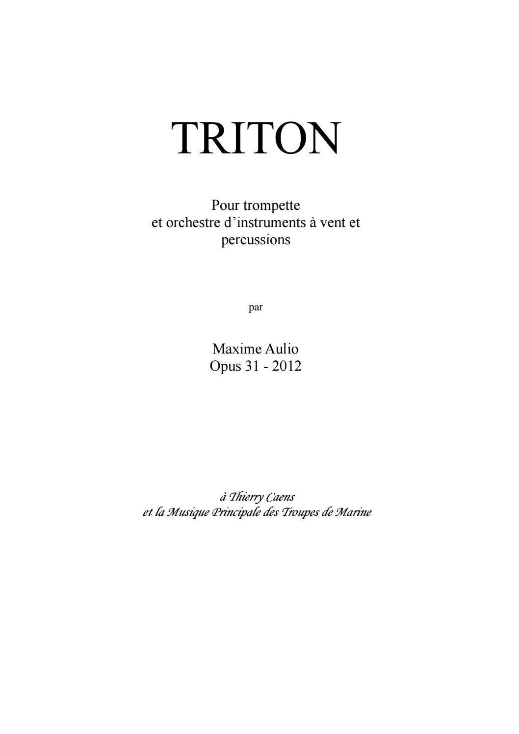 AULIO Maxime - "Triton" pour trompette et orchestre à vent by French ...