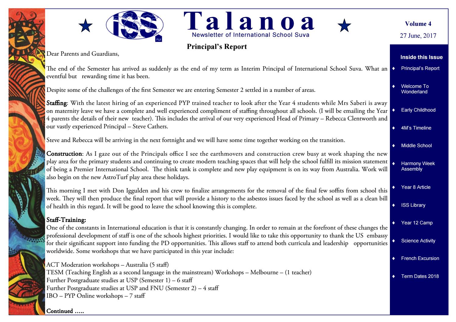 Talanoa Volume 4 by International School Suva - Issuu