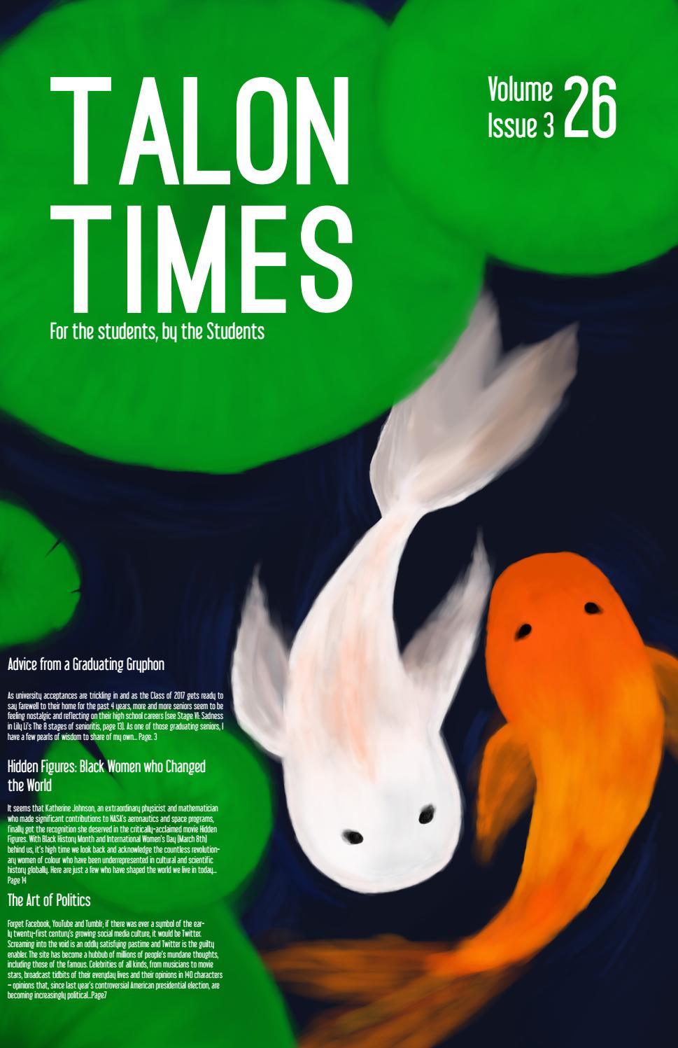 Talon Times Vol 26 Spring Issue 2017 by Talon Times - Issuu