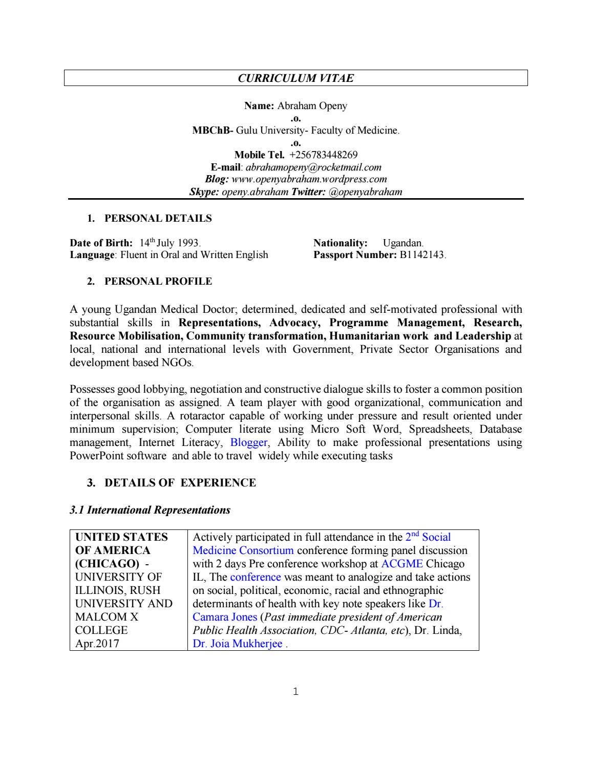Cv openy abraham standard by Openy Abraham - Issuu