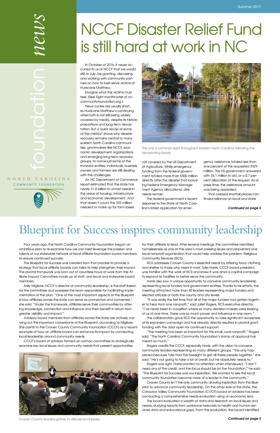 NCCF Newsletter Summer 2017 by North Carolina Community Foundation - Issuu