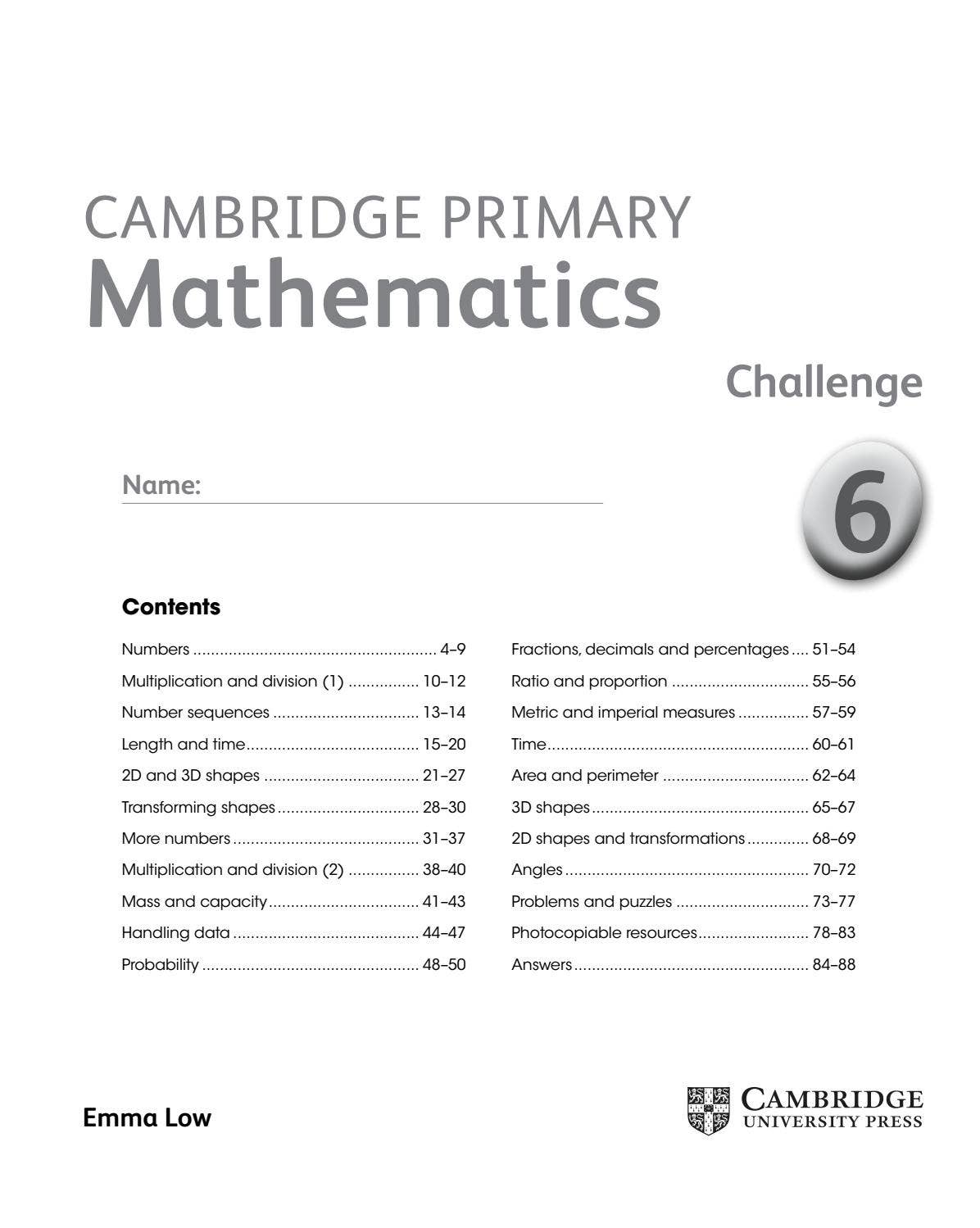 Preview Cambridge Primary Mathematics Challenge Book 6 by Cambridge ...