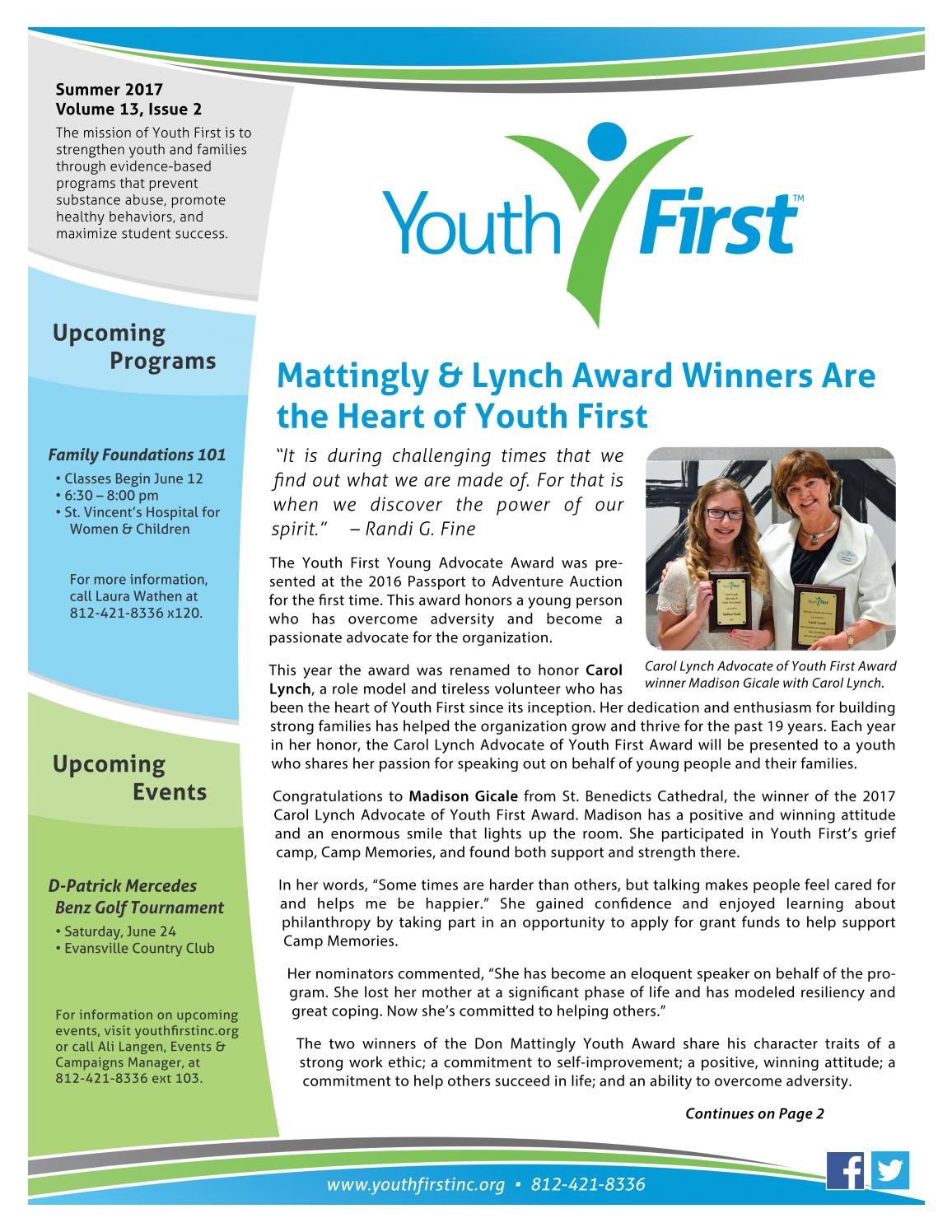 Youth First Newsletter, v13 i2 by Youth First - Issuu