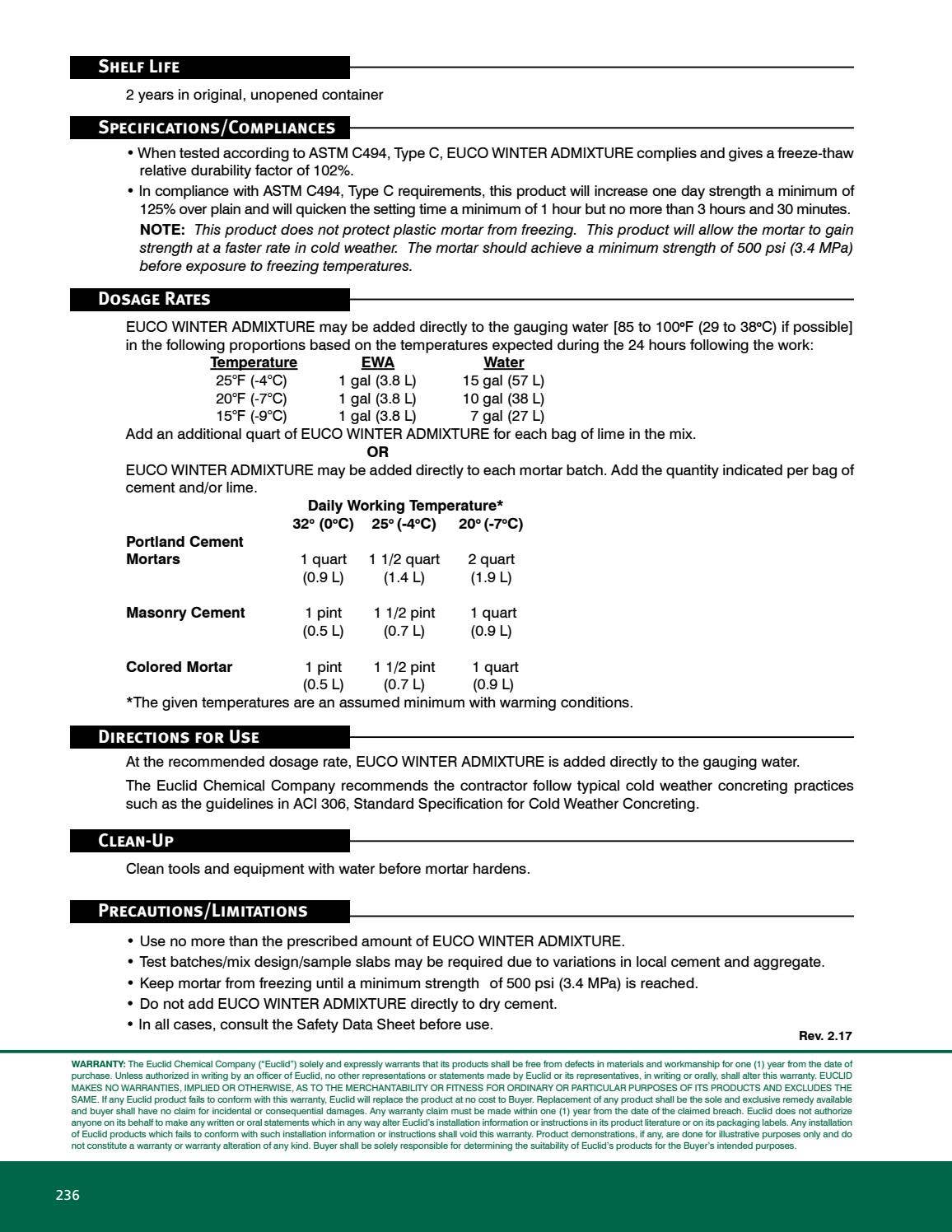 Euclid concrete & masonry admixture and fiber products by Ram Tool ...