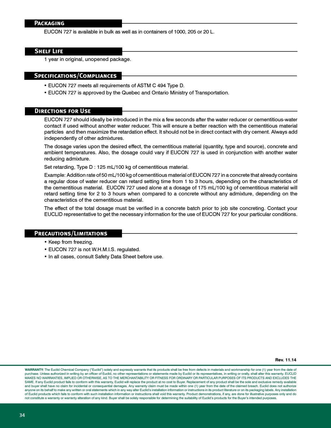 Euclid concrete & masonry admixture and fiber products by Ram Tool ...