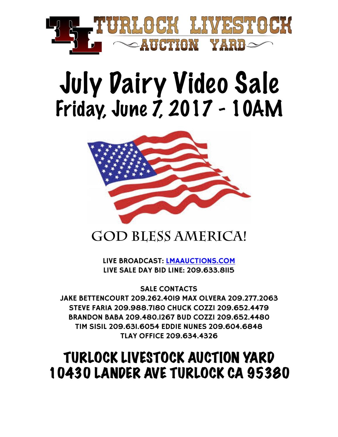 Tlay July Dairy Video Sale Catalog by TURLOCK LIVESTOCK AUCTION YARD ...