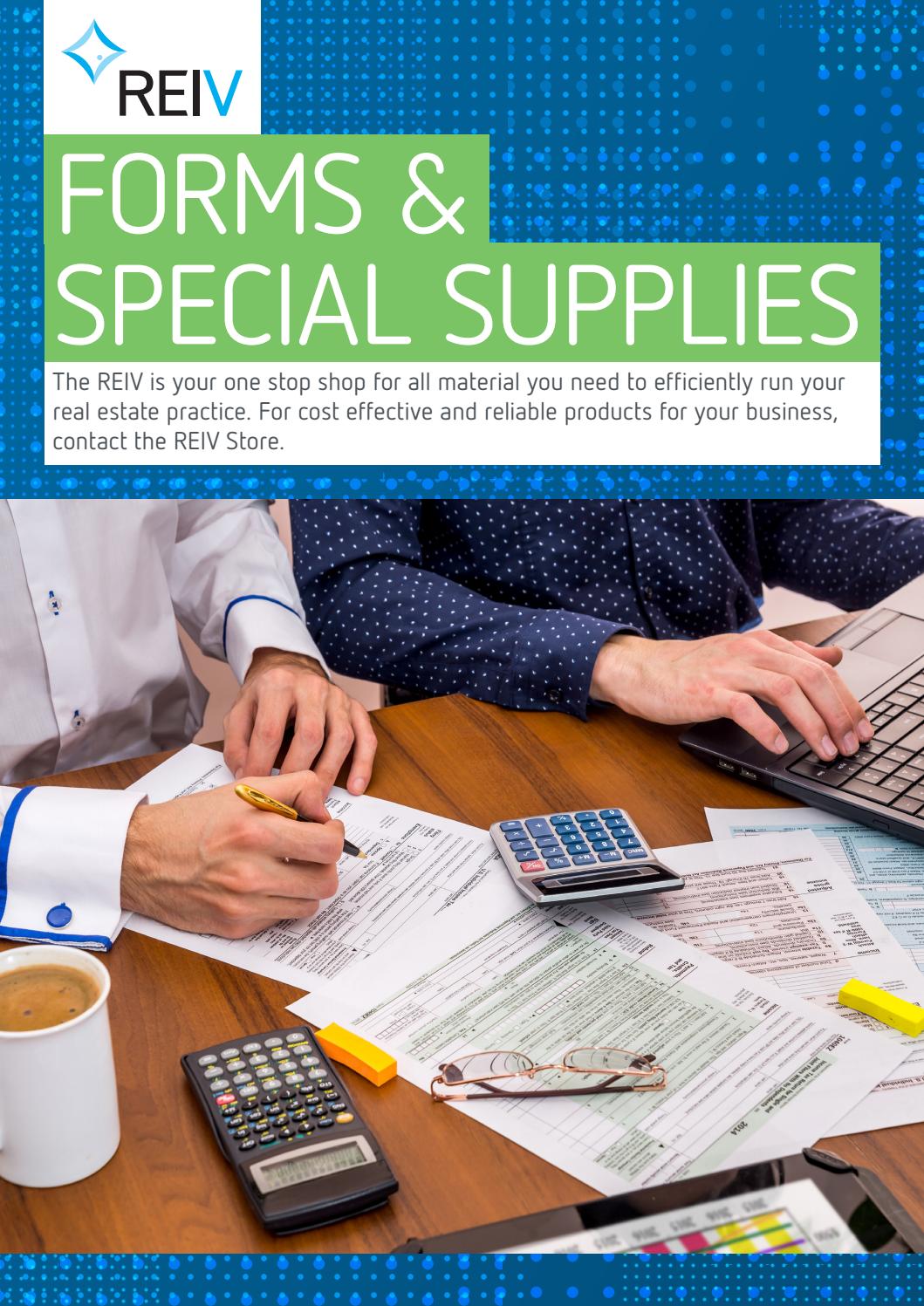 REIV Forms & Supplies by Real Estate Institute of Victoria - Issuu