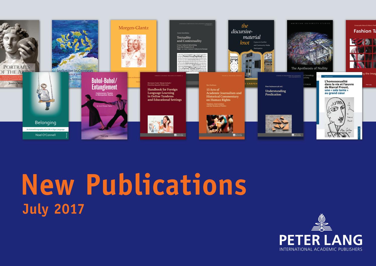 New Publications Catalogue July 2017 by Peter Lang Publishing Group - Issuu