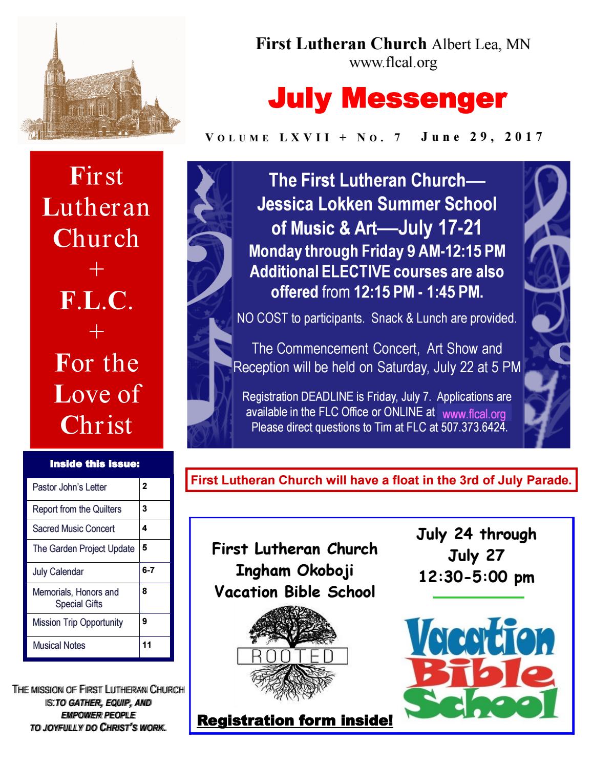 July 2017 by First Lutheran Church Messenger - Issuu