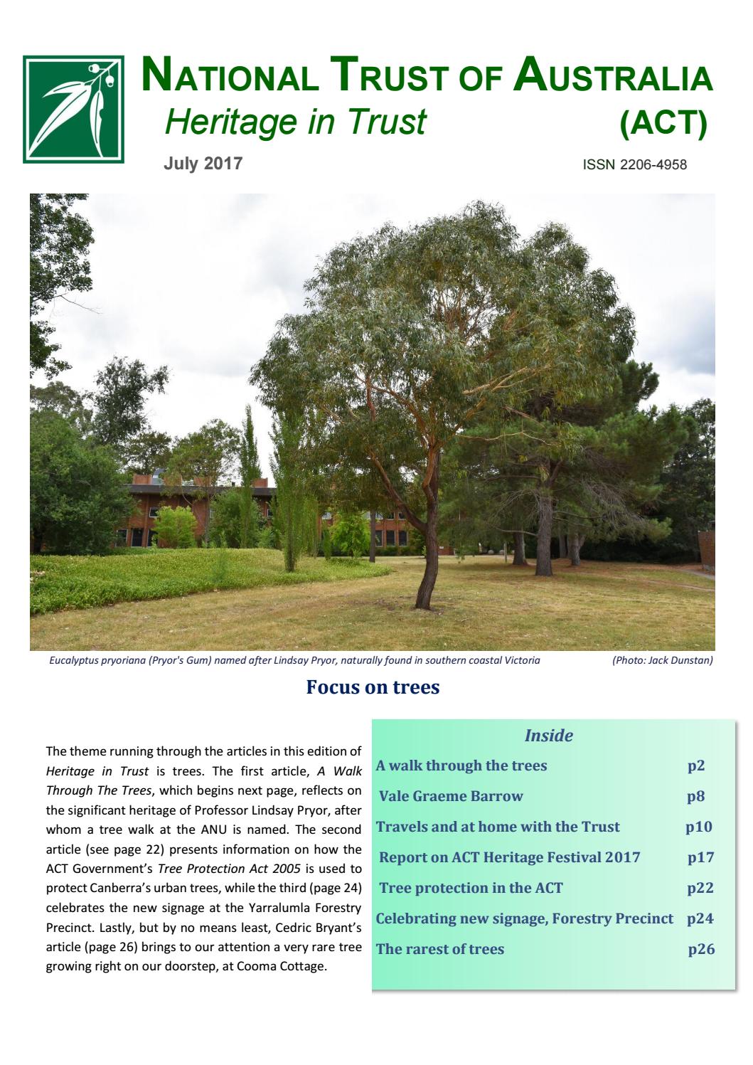 Heritage in Trust July 2017 by The National Trusts in Australia - Issuu