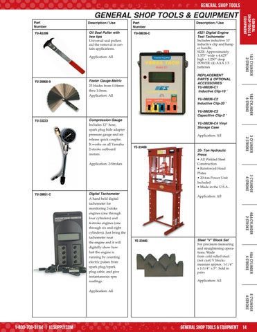 2017 Yamaha Marine Specialty Tool Catalog by K&L Supply Company - Issuu