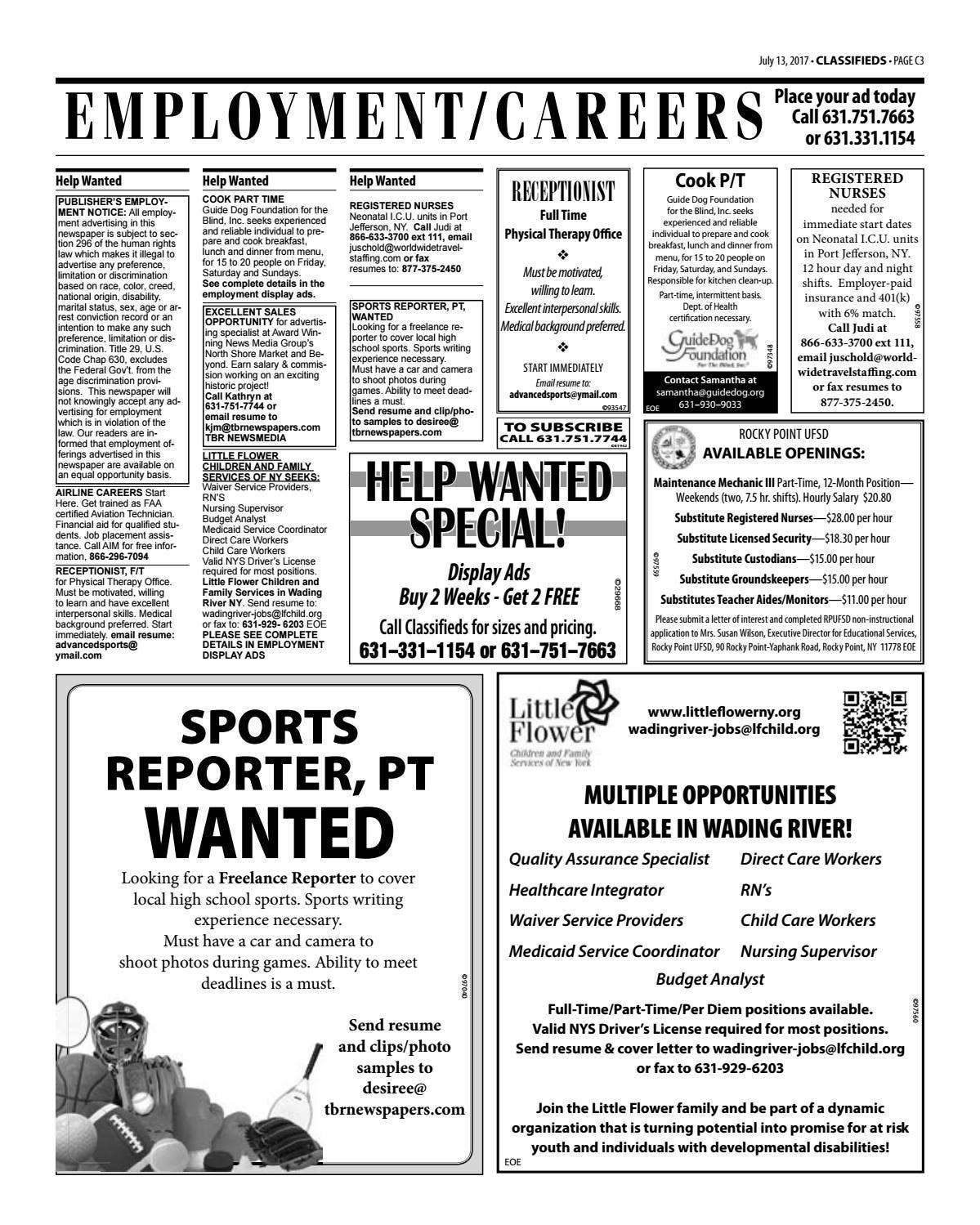 Employment/Careers - July 13, 2017 by TBR News Media - Issuu